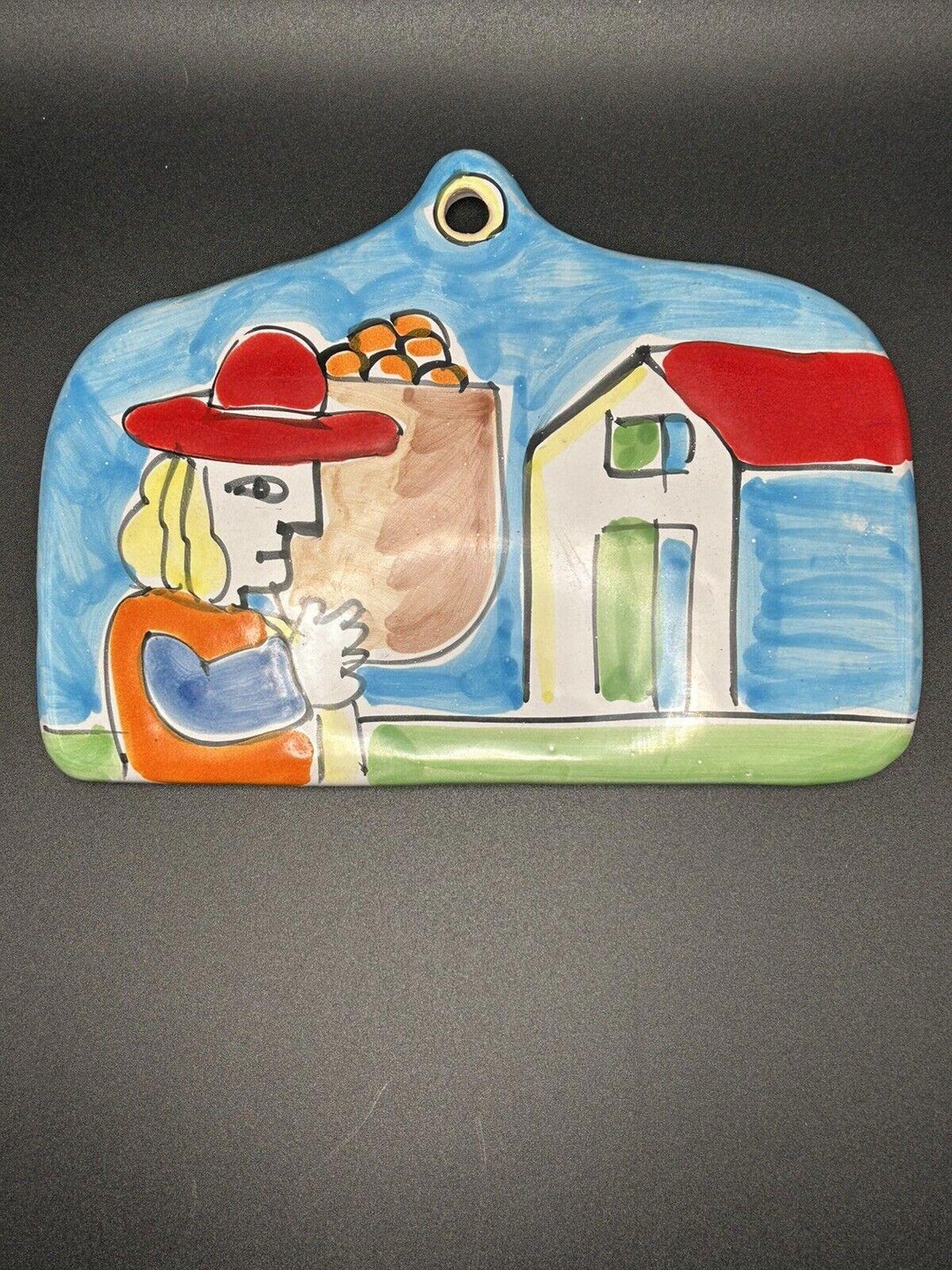 Vintage La Musa Italy Art Deco Terracotta Colorful Wall Decor/trivet ...