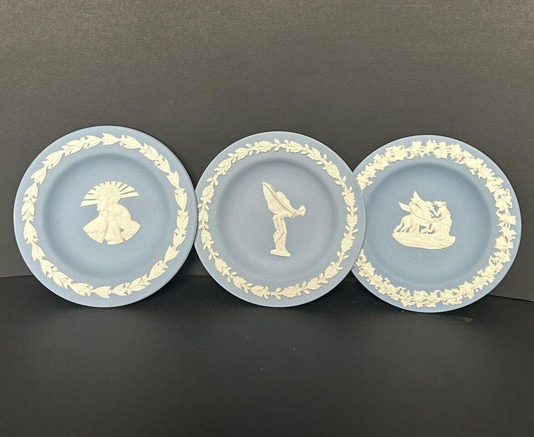 Wedgwood Rolls-royce Spirit of Ecstasy & 2 Greek God Trinket Dishes ...