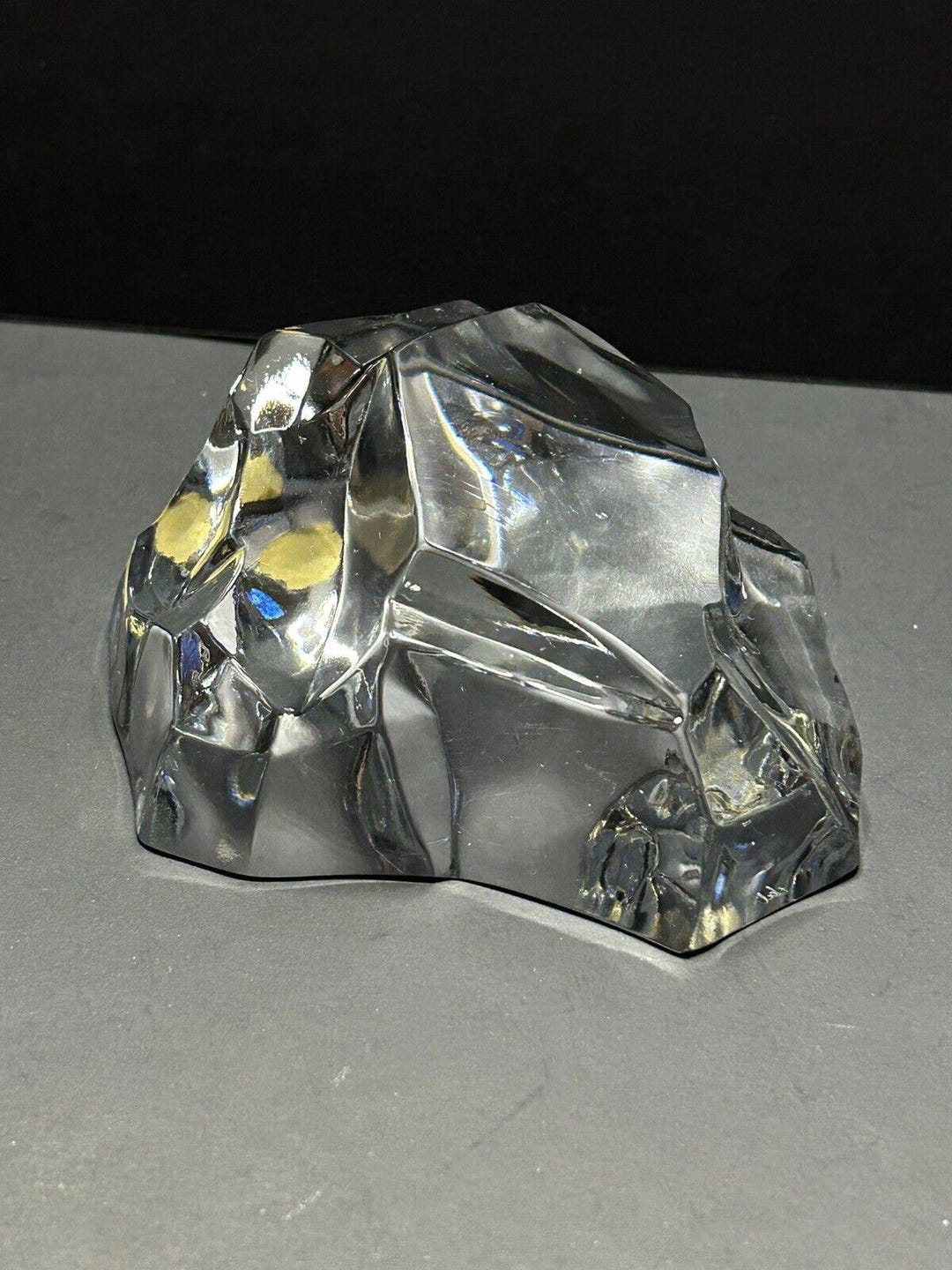 Vintage Val St. Lambert Signed Art Crystal Glass Iceberg Paperweight ...