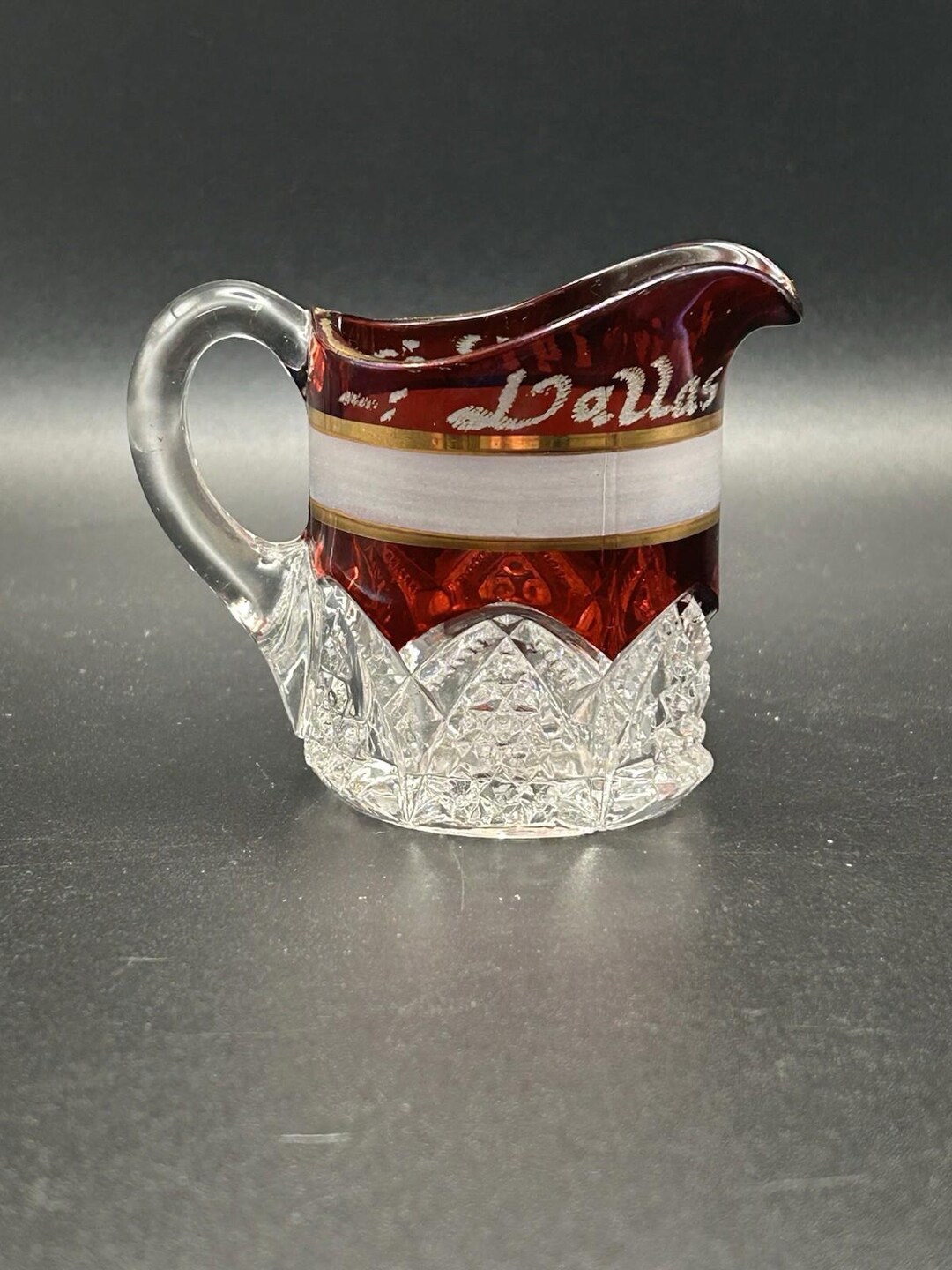 Antique Dallas Fair 1912 Ruby Red Flash Glass Souvenir Pitcher - Etsy