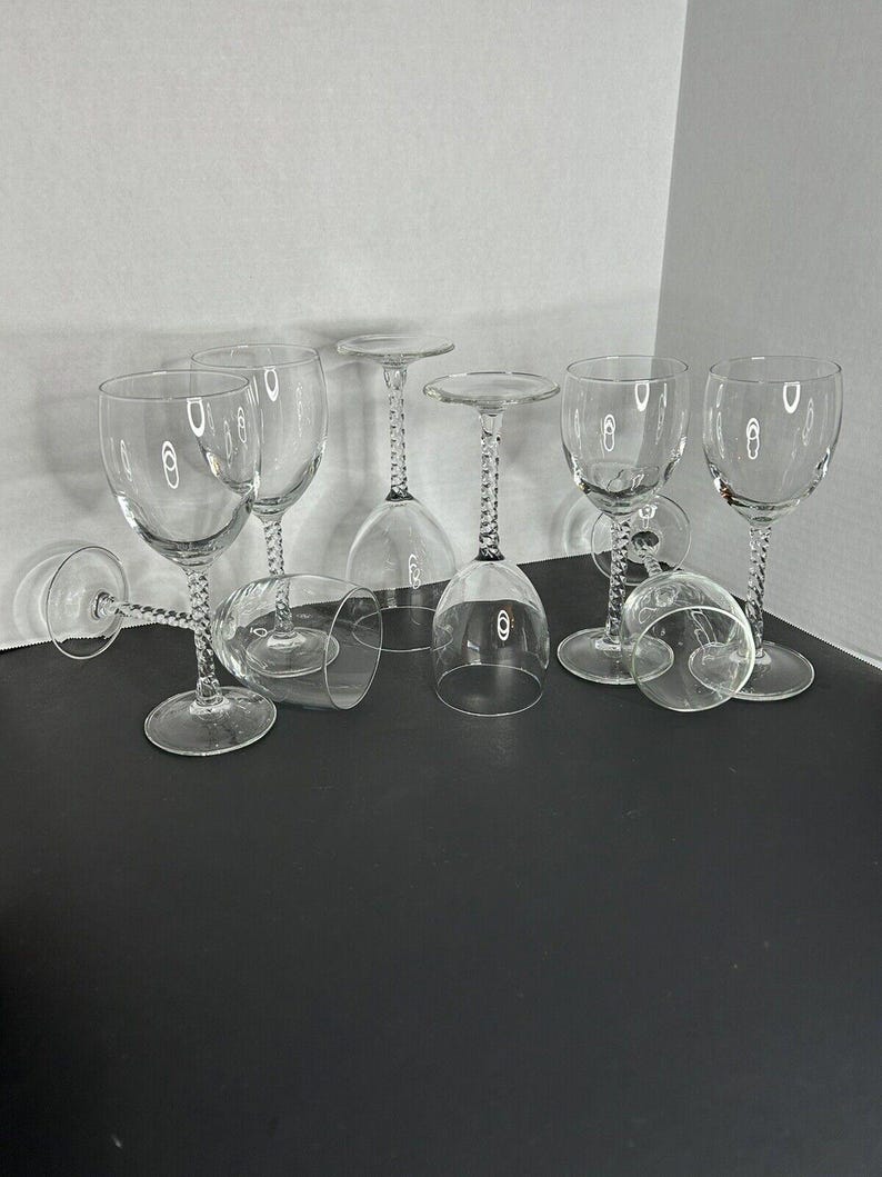 Vintage Cristal D'arques-durand ANGELIQUE~ 4 Water & 4 Wine Glass’s ...