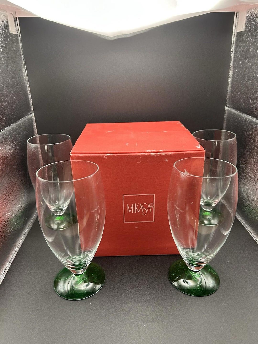 Mikasa Crystal Holiday Water/tea Goblets Set of 4 Retired NIB Glasses ...