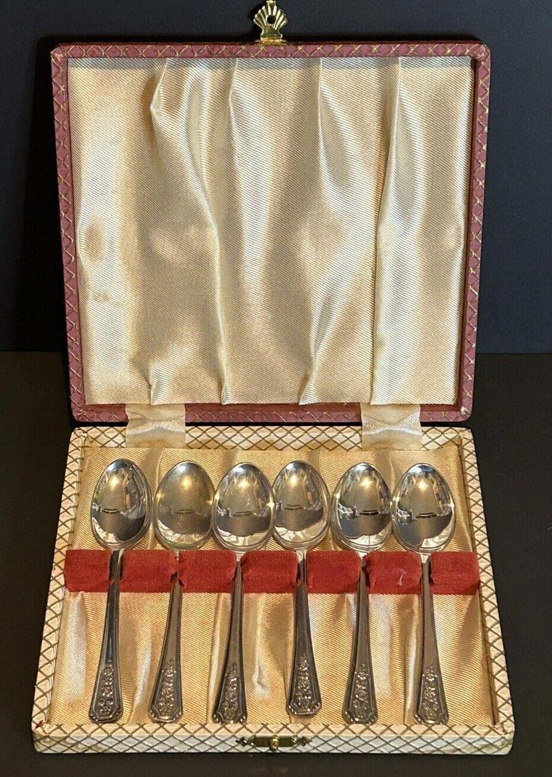 Vintage EP.R&D.NS Made in England Tea Spoon Set of 6 Nickel Plated ...