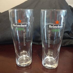 2 Heineken Drinking Glasses to Add to Your Beer Drinking Glass ...