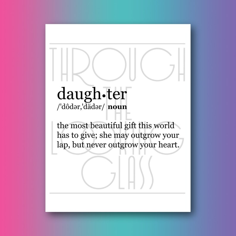 Daughter Definition | Digital Download | SVG | PDF | JPG | Png ...