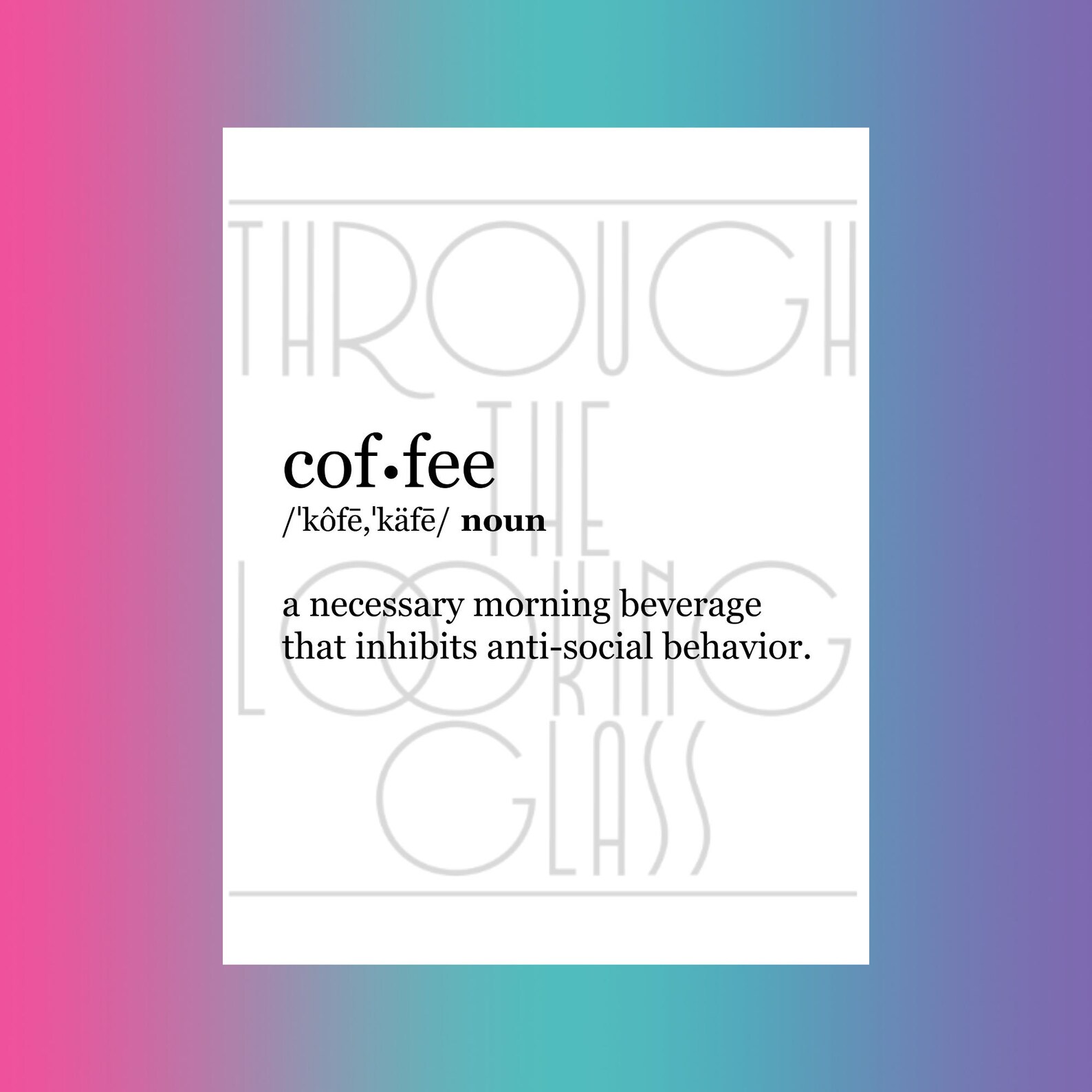 Coffee Definition | Digital Download | SVG | PDF | JPG | Printable Art ...