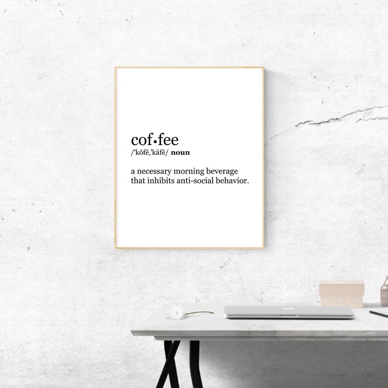 Coffee Definition | Digital Download | SVG | PDF | JPG | Printable Art ...