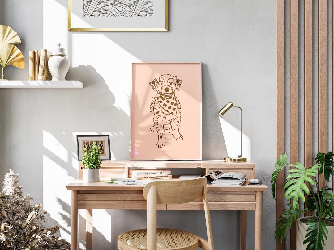 Badly Drawn Dog Portrait Custom Outline Hand Drawn Dog Pet Caricature ...