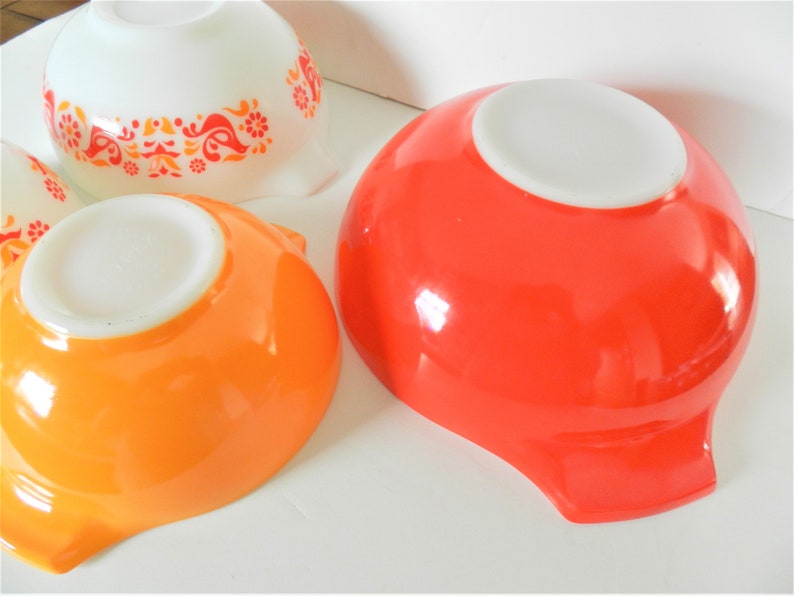 4 Pc Pyrex Friendship Bowl Set Cinderella Bowls Red Orange - Etsy