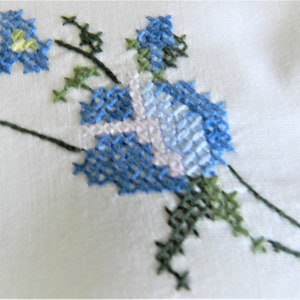 Blue Embroidered Envelope Sham Pillowcase Crochet Trim - Etsy