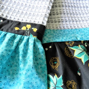 NEW Inup Home Towels, Turquoise Towels, Ruffle Towels, Black Floral ...