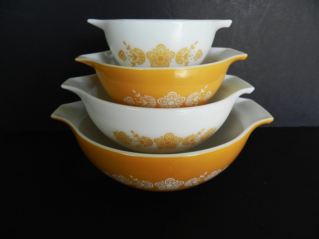 Gold Pyrex Bowls, Butterfly Bowls, Cinderella Bowl Set, Gold Mixing ...