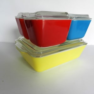 Pyrex Refrigerator Set, Primary Refrigerator Bowls, Pyrex Kitchen ...