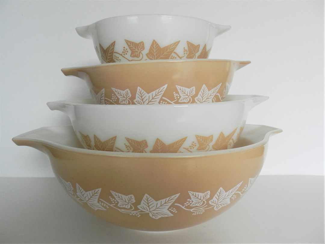 Pyrex Rare Sandalwood 4 Pc Set, Sandalwood Bowls, Cinderella Bowls ...