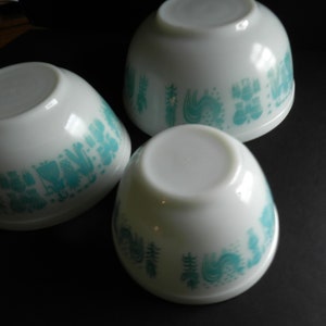 Pyrex Butterprint Bowls, 1950s Pyrex Amish Bowl Set, Turquoise Pyrex ...