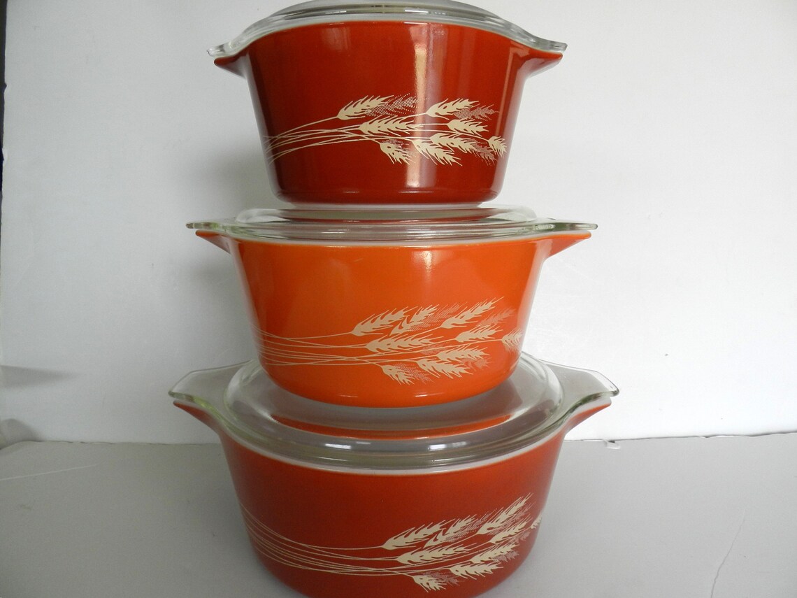 Pyrex Autumn Harvest Casserole Set, 6 Pc Casserole Dish Set, Round ...