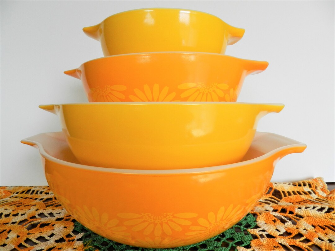 Pyrex Daisy Citrus Bowls, Pyrex Sunflower Bowls, Pyrex Kitchen Bowl Set ...