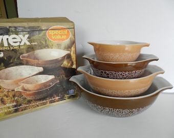 4pc Pyrex Woodland Set, 1970s Pyrex Woodland, Cinderella Bowl Set ...