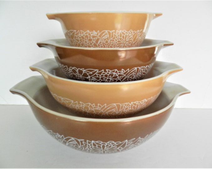 4pc Pyrex Woodland Set, 1970s Pyrex Woodland, Cinderella Bowl Set ...