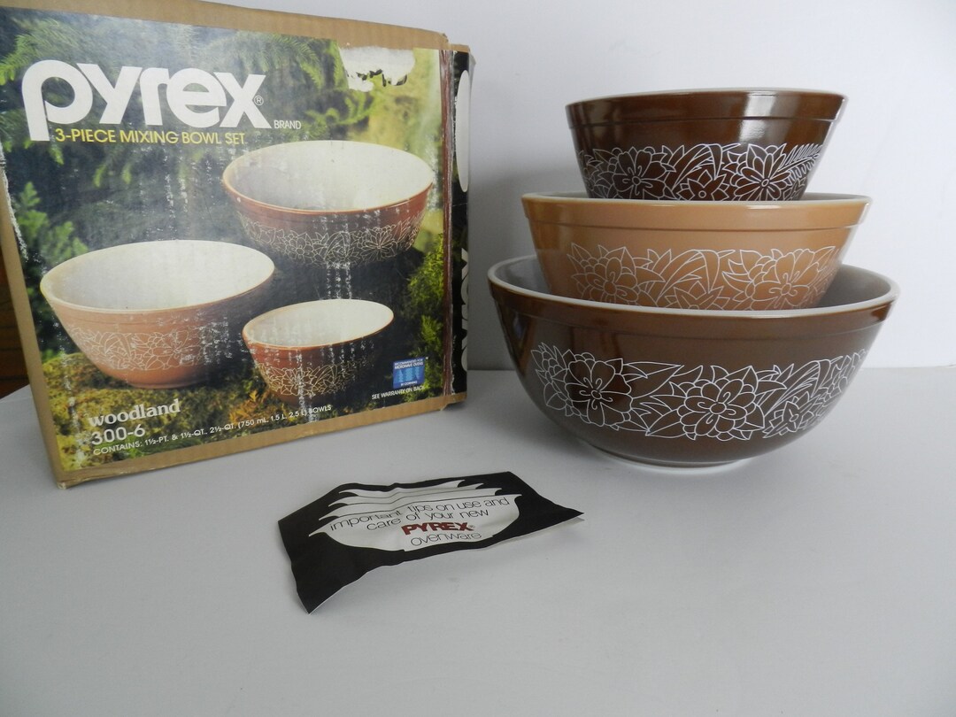 NOS Pyrex Woodland Set, 1970s Pyrex Woodland, Cinderella Bowl Set ...