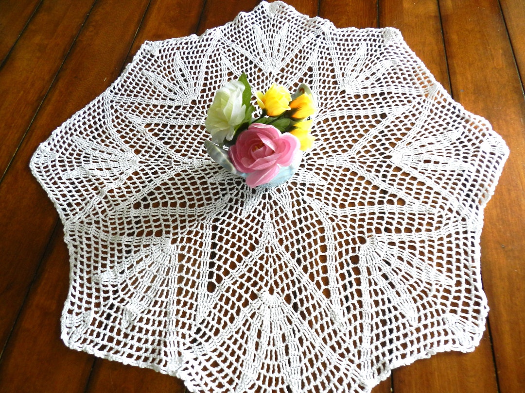 Round White Doily, Fancy Doily, White, Crochet Doily - Etsy