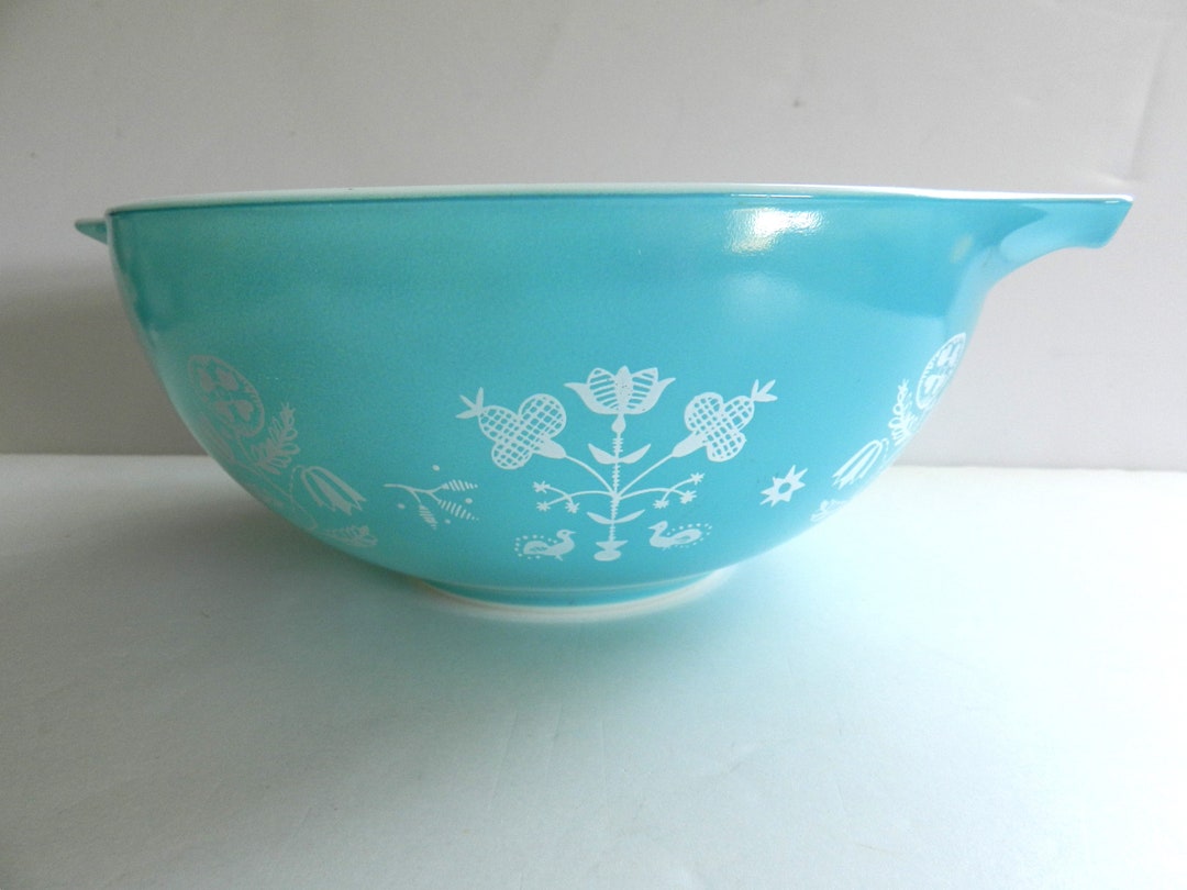 Pyrex Embroidery Bowl, Promotional Bowl, Turquoise, 443 - Etsy