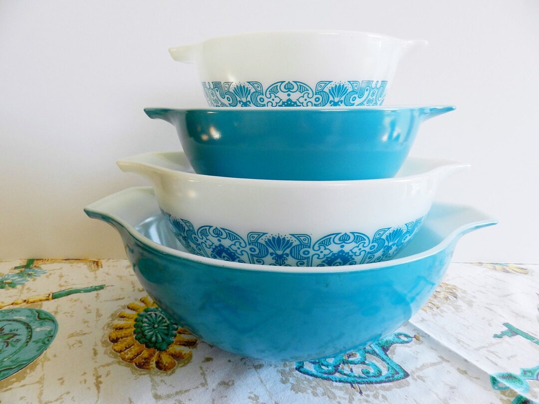 Pyrex Horizon Blue Bowls, Pyrex Bowls, Blue Pyrex Bowls, Mixing Bowls ...