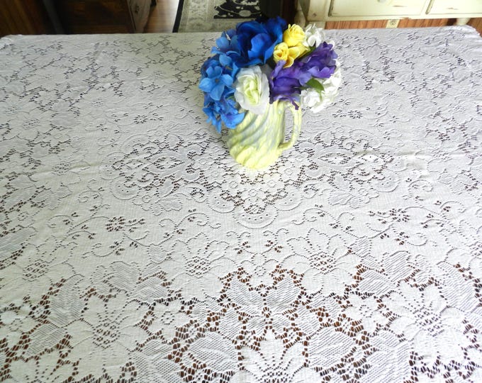 Quaker Lace Tablecloth, White Tablecloth, Lace Tablecloth, Holiday ...