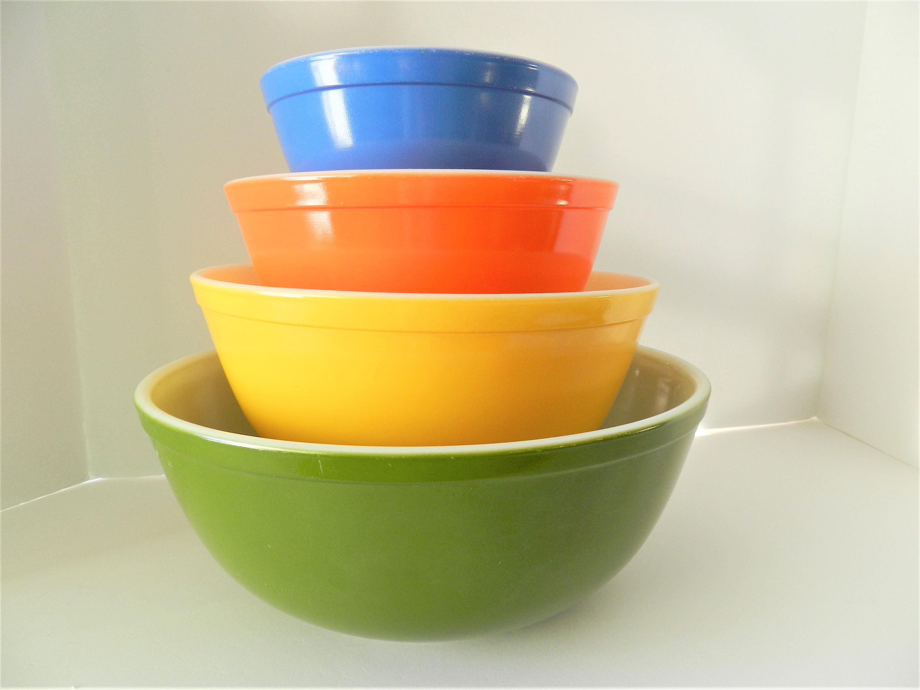 1986 Pyrex Rainbow Primary Mixing Bowl Set 430-045 NOS - munimoro.gob.pe