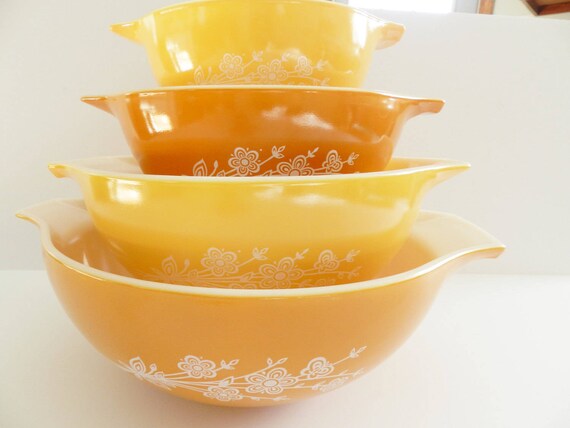 Gold Pyrex Bowls Butterfly Gold 2 Bowls Cinderella Bowl Set - Etsy
