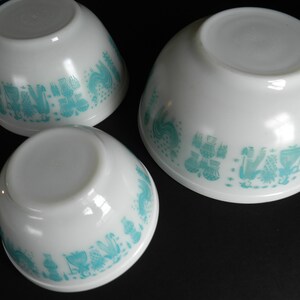 Pyrex Butterprint Bowls, 1950s Pyrex Amish Bowl Set, Turquoise Pyrex ...