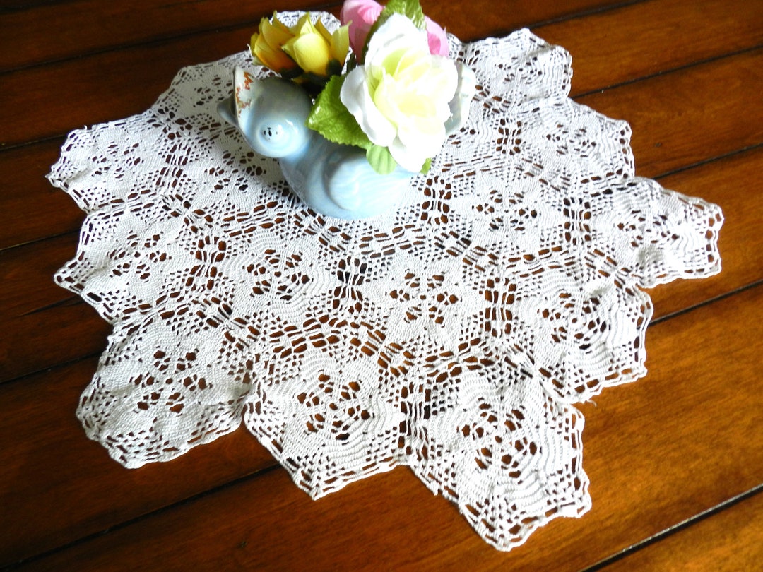 Round White Doily, Fancy Doily, White, Crochet Doily - Etsy