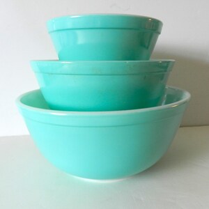 3 Pc Set Pyrex Turquoise Bowls, Turquoise Nesting Bowls, Retro - Etsy