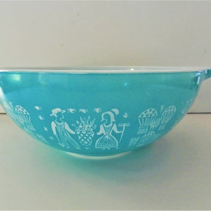 Pyrex Butterprint Bowl Set, 4 Pc Pyrex Amish Bowl Set, Turquoise Pyrex ...