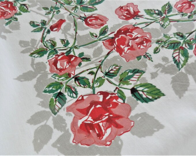 Simtex Rose Tablecloth, Red Roses, Simtex, Cotton Tablecloth - Etsy