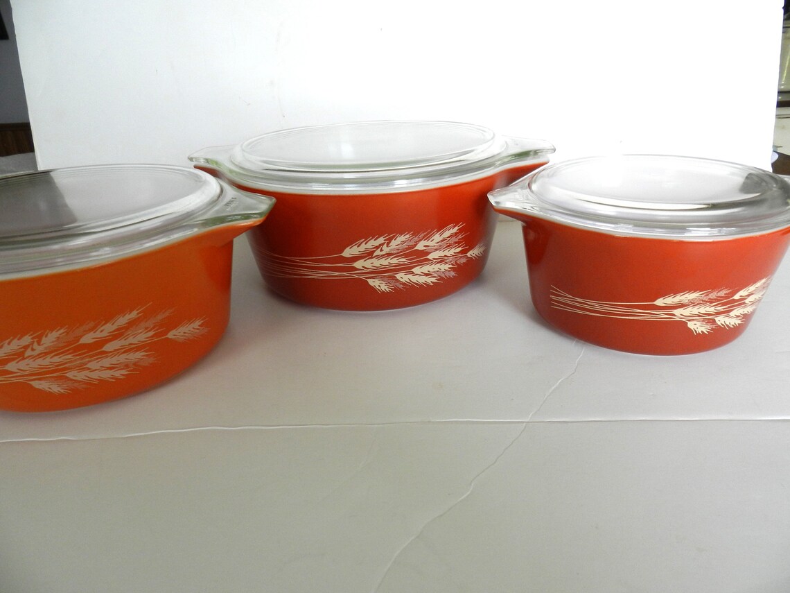Pyrex Autumn Harvest Casserole Set, 6 Pc Casserole Dish Set, Round ...