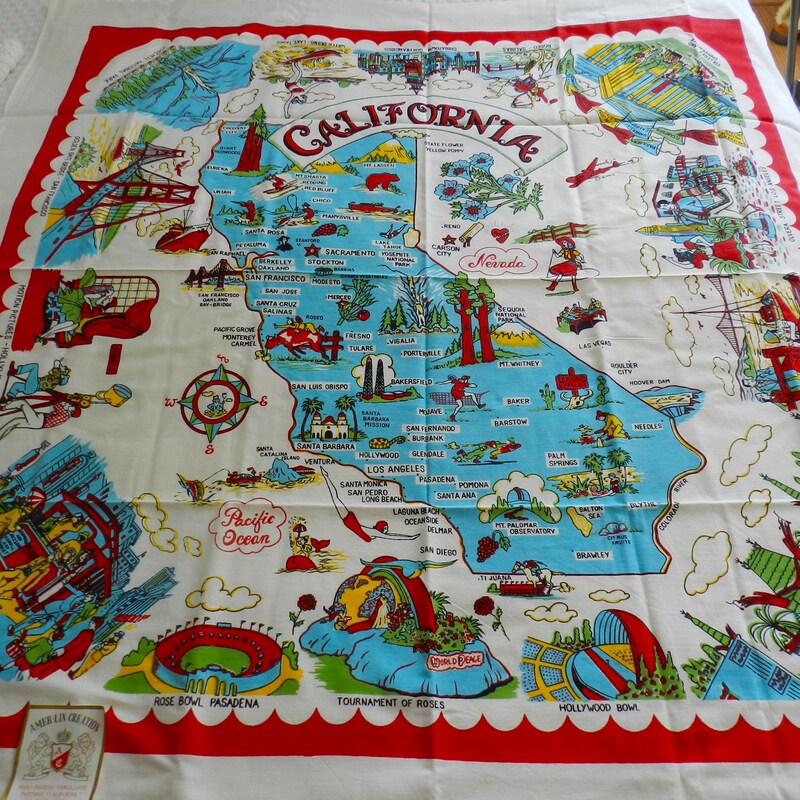 Map Tablecloth - Etsy