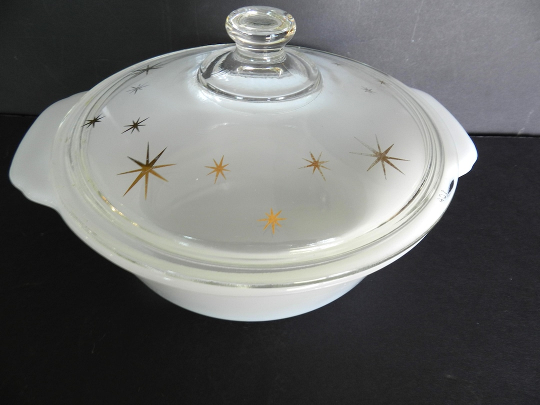 Pyrex Rodney Kent Starburst Cover, Fire King Opal Casserole, MCM - Etsy