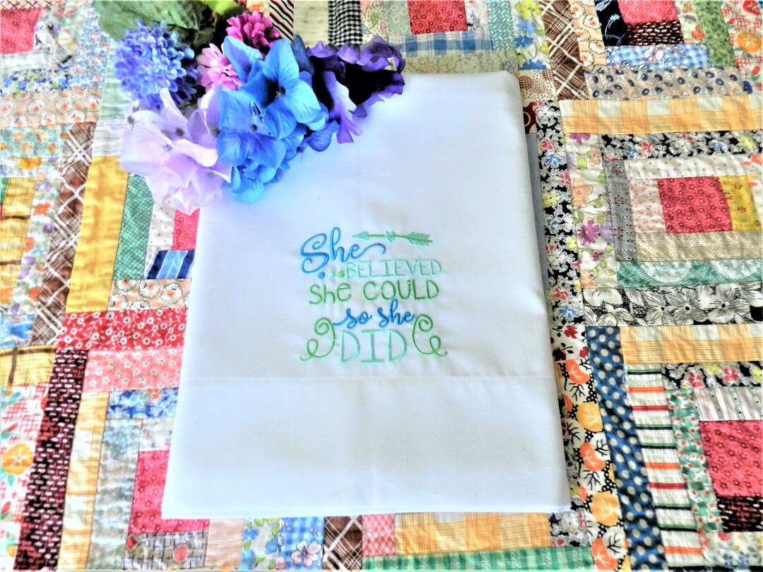 She Believed Pillowcase, Single Pillowcase, Turquoise Pillowcase ...