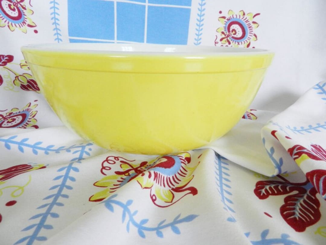 Pyrex Yellow Bowl, Mixing Bowl, Pyrex Bowl, Large Yellow Bowl, Large ...