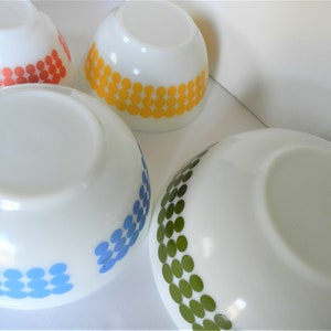 Pyrex Dot Bowl Set, 4 Pc Dot Bowls, Nesting Bowls, Retro Kitchen, Pyrex ...