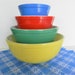 Pyrex Bowl Set, Primary Nesting Bowls, Pyrex Primary Bowls, Retro Pyrex ...
