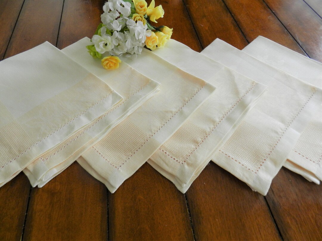 NOS Napkins, 6 Beige Linen Napkins, Never Used, Dinner Napkins - Etsy