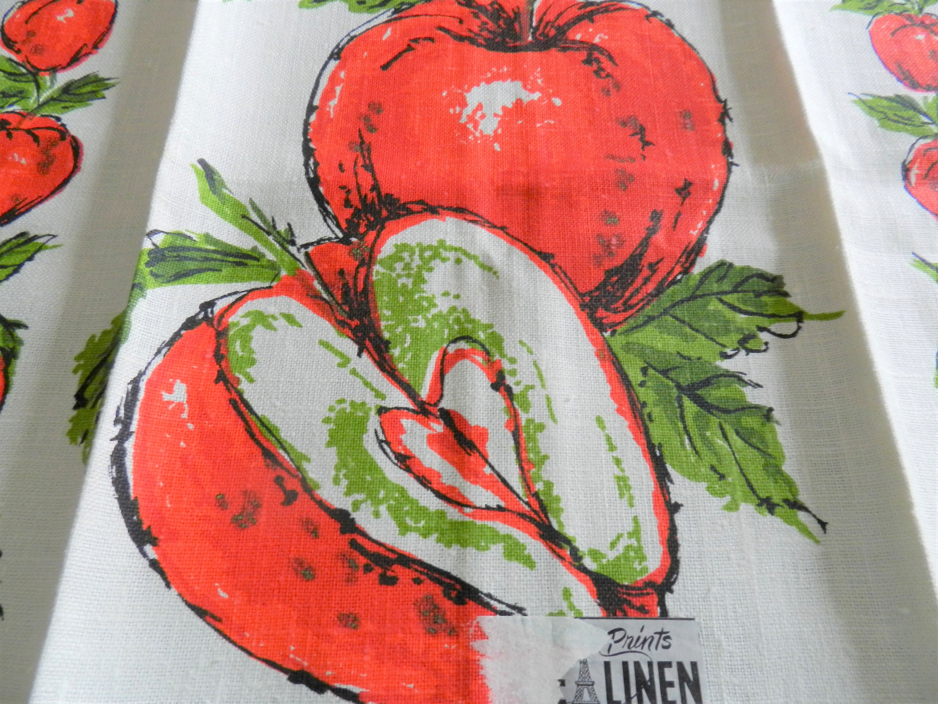 NOS Red Apple Towel, Fruit Towel, Parisian Prints , Kitchen - Etsy