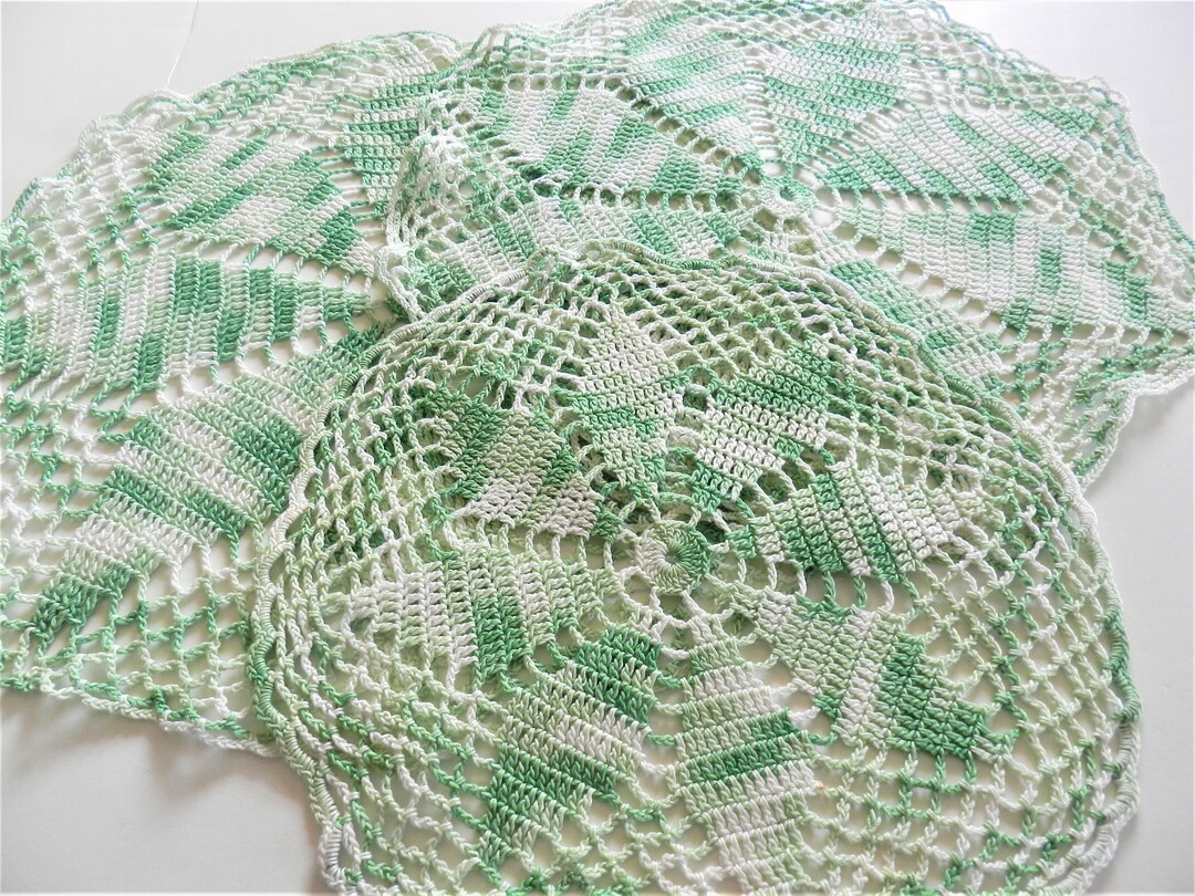3 Green Doilies Set of Doilies Mint Green Retro - Etsy