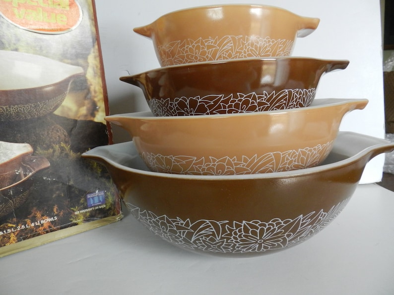 NOS Pyrex Woodland Set, 1970s Pyrex Woodland, Cinderella Bowl Set ...
