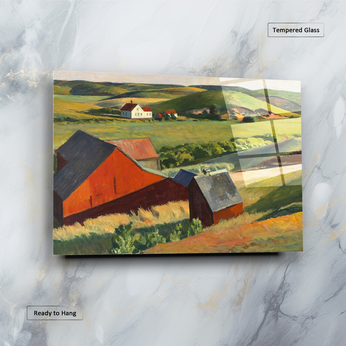 Cobbs Barns and Distant Houses by Edward Hopper Painting, Edward Hopper ...