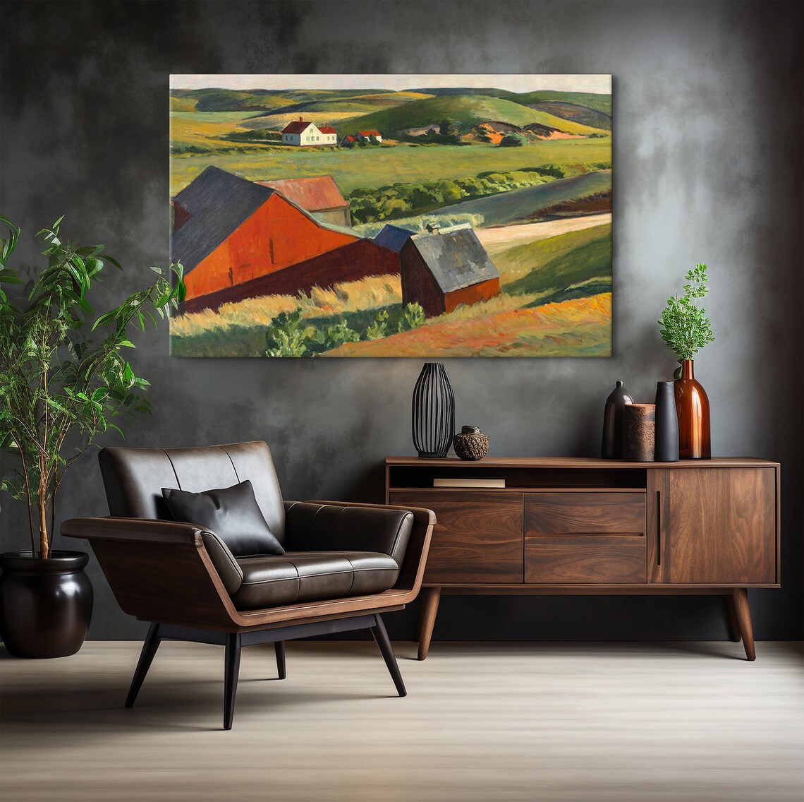 Cobbs Barns and Distant Houses by Edward Hopper Painting, Edward Hopper ...