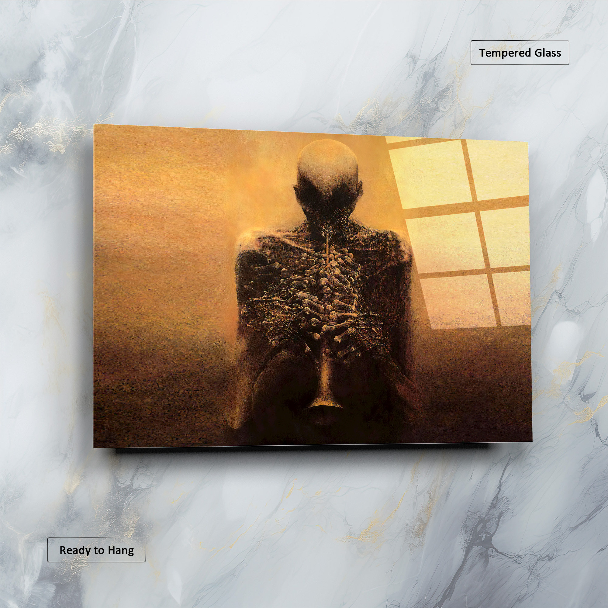 Zdzislaw Beksinski Poster, Skeleton Playing the Trumpet, Surreal Print ...