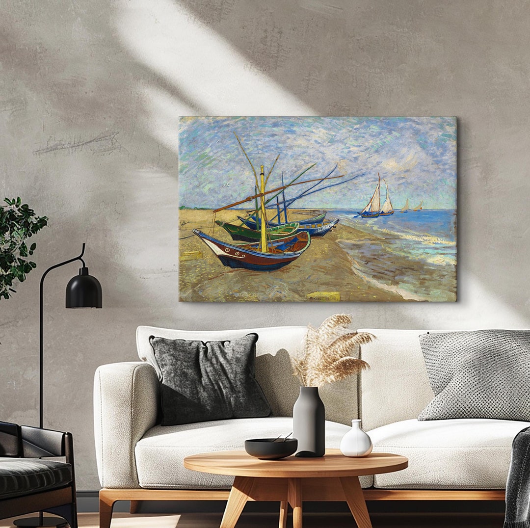 Vincent Van Gogh Boats, Reproduction Art, Fishing Boats on the Beach at ...